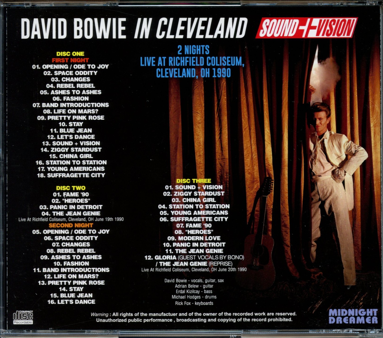 David Bowie - Sound + Vision in Cleveland ( 3 CD ) ( Midnight Dreamer ...