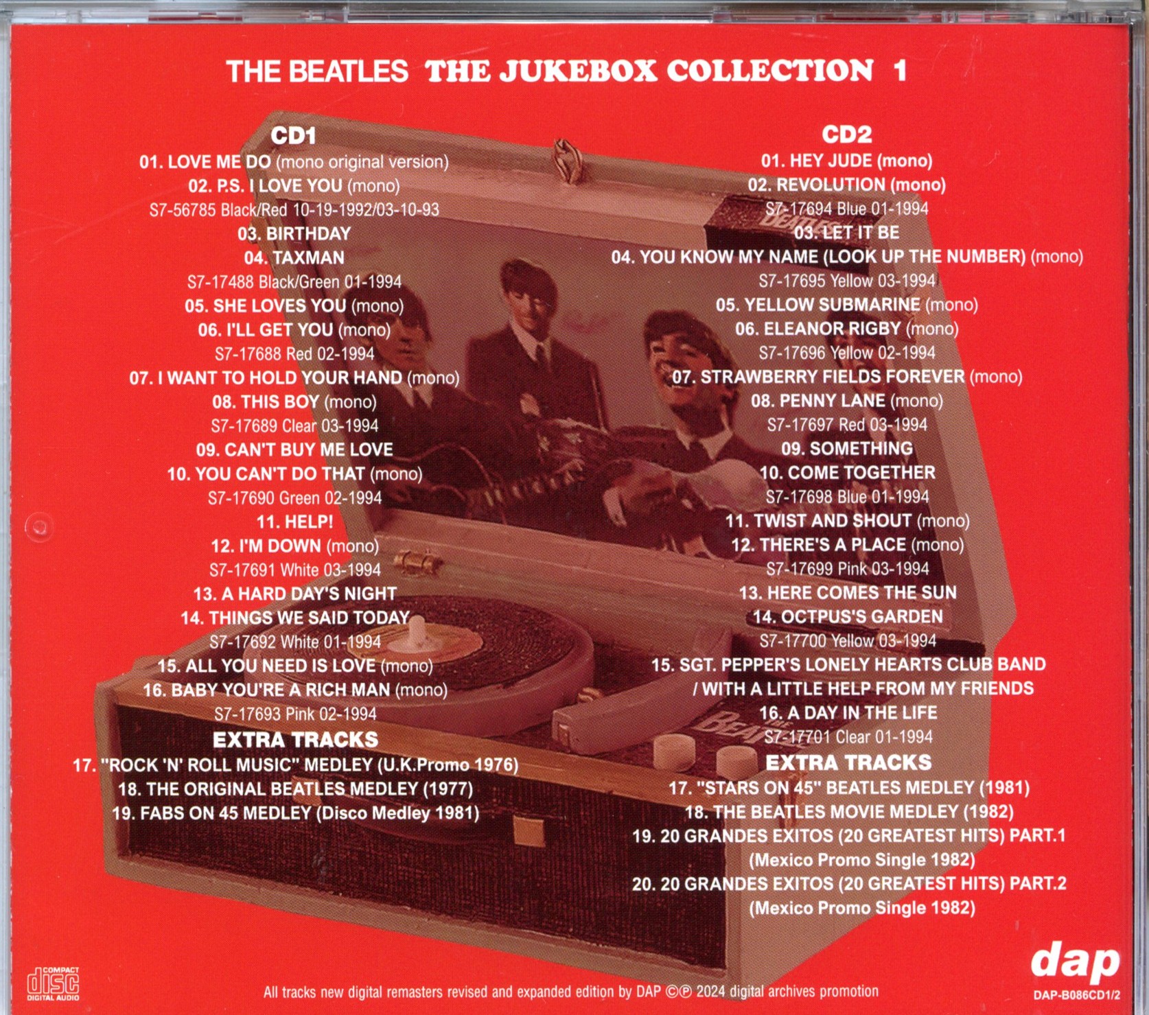 THE BEATLES - The Jukebox Collection Vol 1 ( 2 CD SET ) ( 2024 DAP ) ( For Jukebox Only Single ...