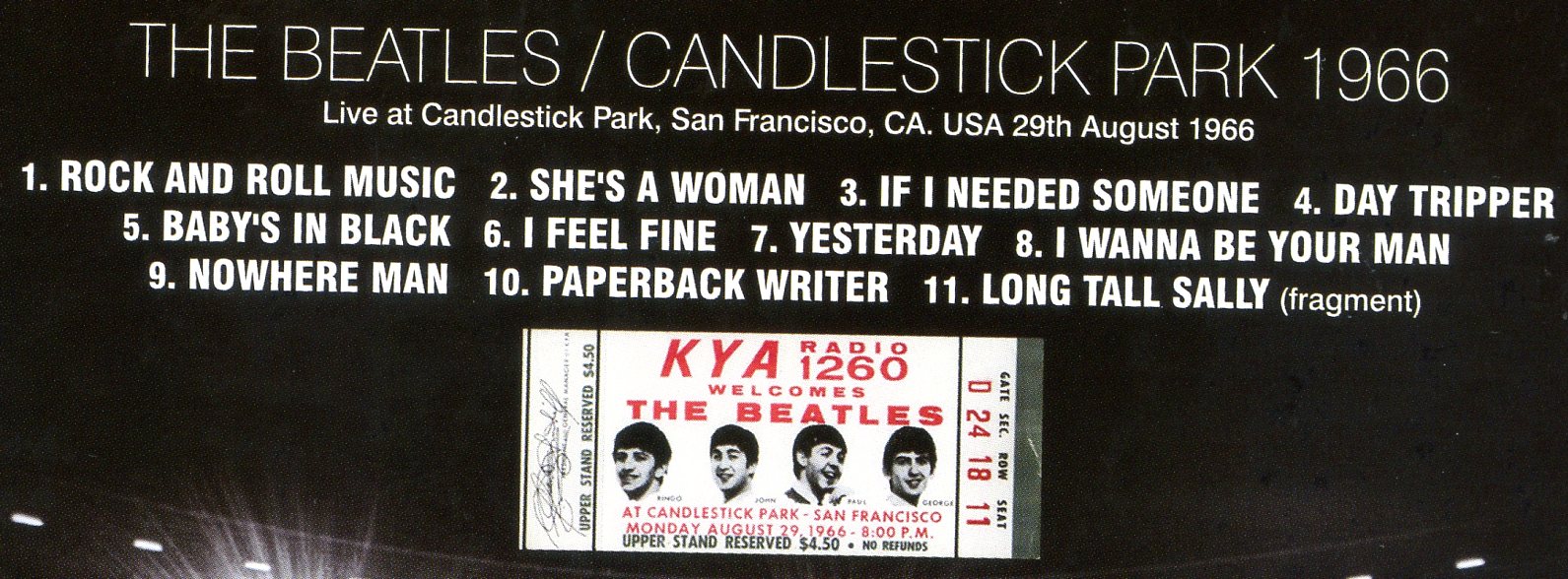 The Beatles - Candlestick Park 1966 ( 2016 Edition KYA 1260 Radio ...