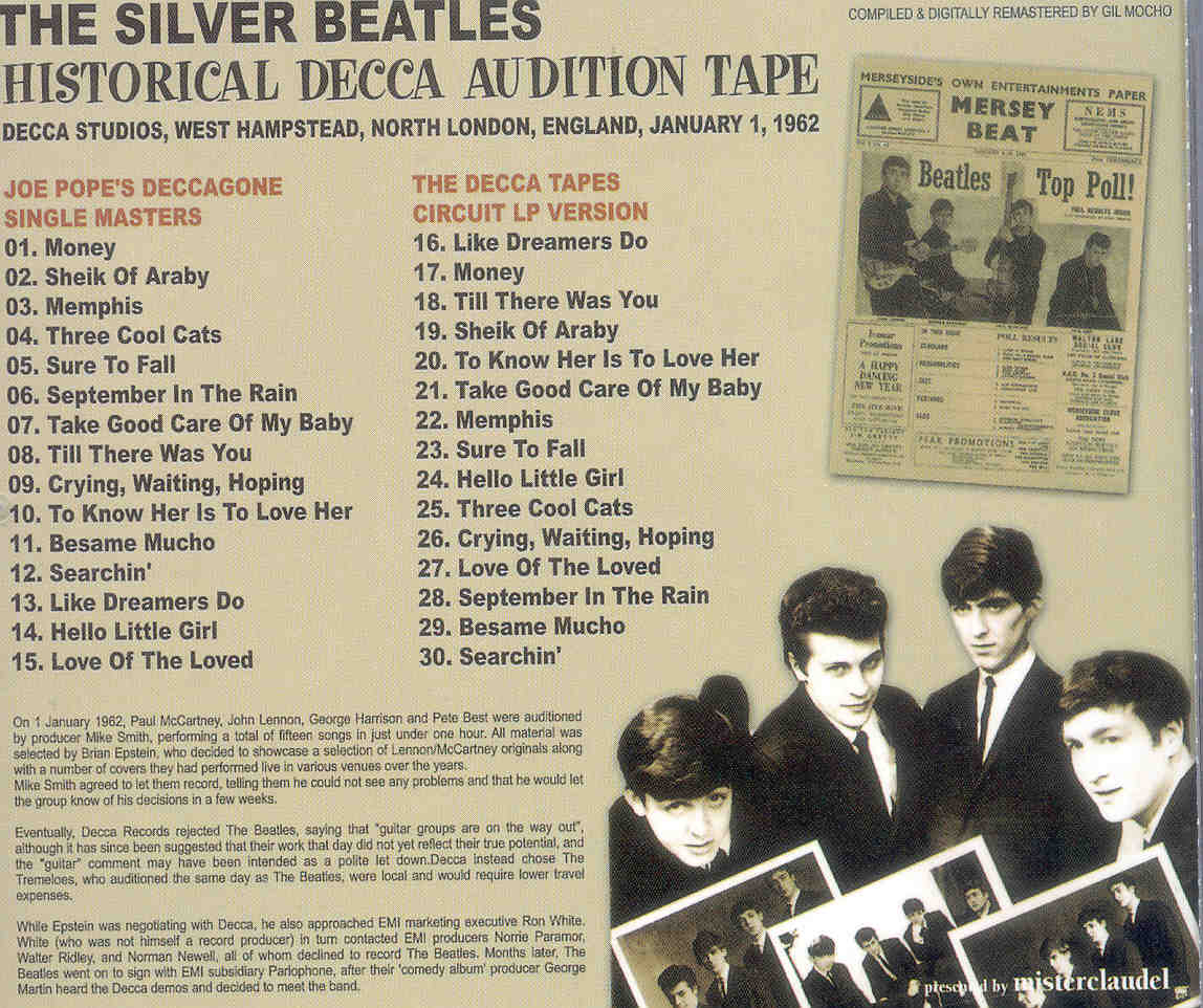 The Beatles - Historical Decca Audition Tape ( Misterclaudel ) - gravitystereo