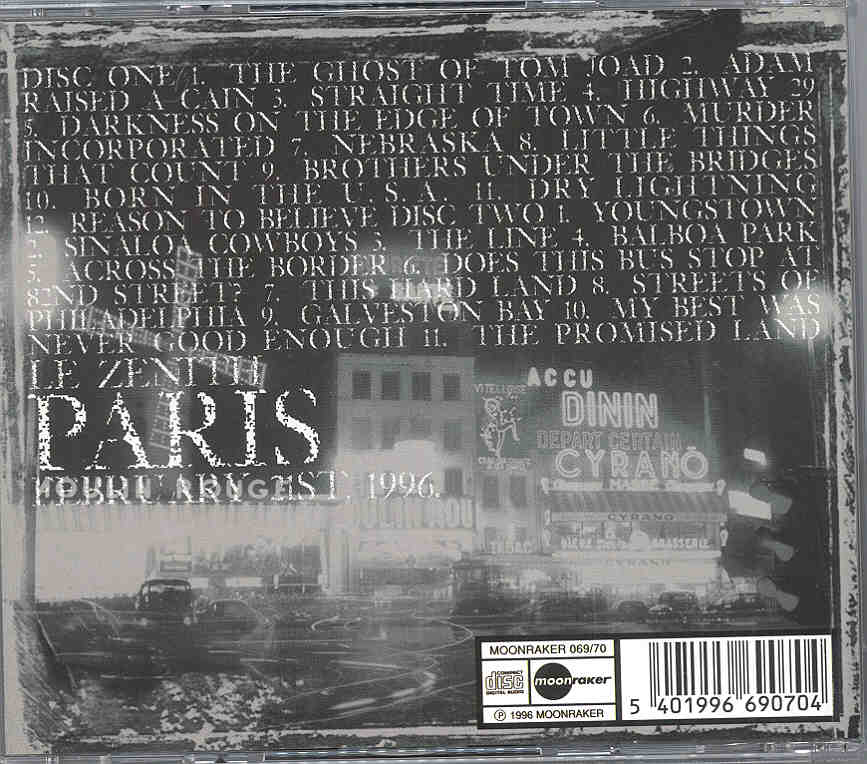 Bruce Springsteen - Paris '96 ( 2 CD set ) ( Live on Feb 21st , 1996 ...