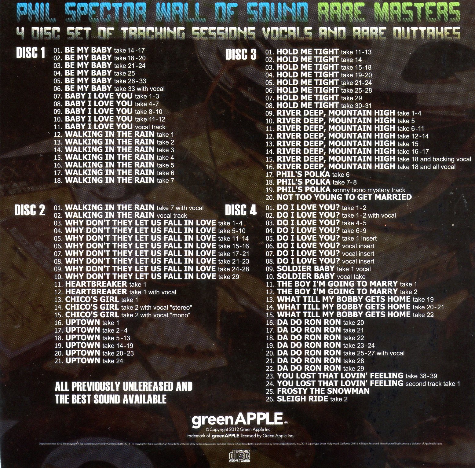 The Beatles - Phil Spector's Rare Masters ( 4 CD set ) ( Green Apple ...