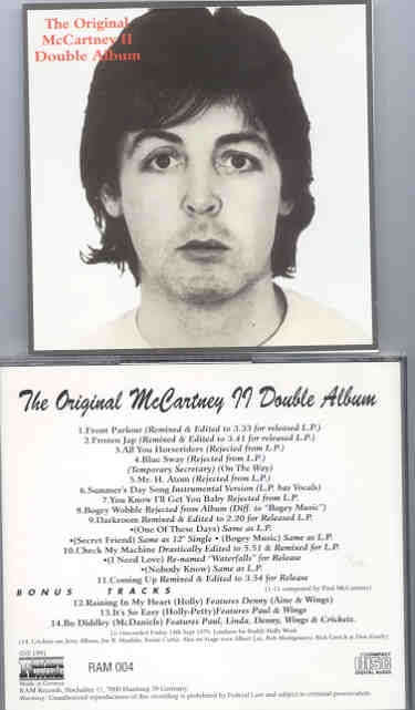 Paul McCartney - The Original McCartney II Double Album ( Ram Records ...