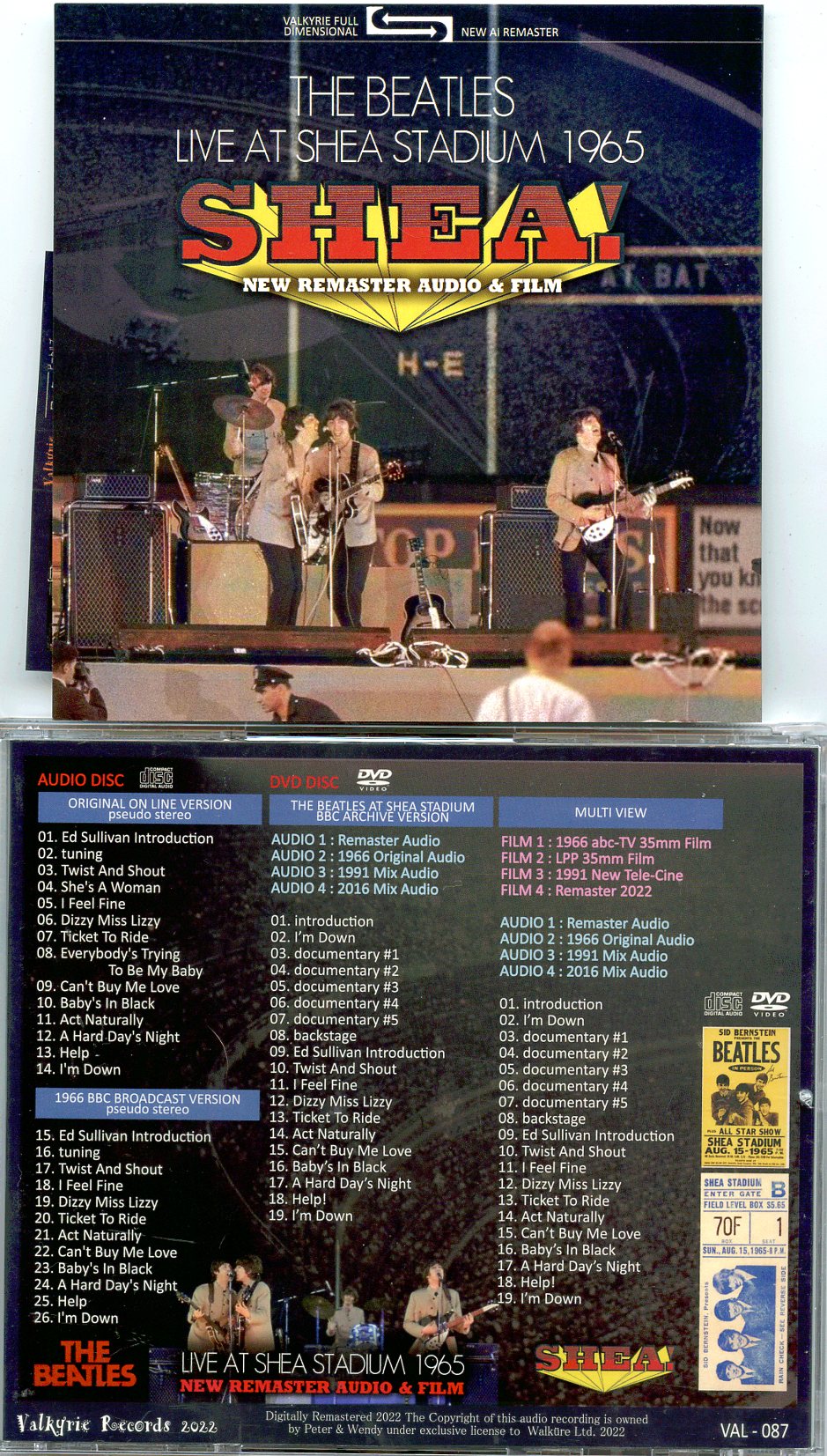 THE BEATLES - Live At Shea Stadium August 15th 1965 ( 1 CD + 1 DVD SET ...