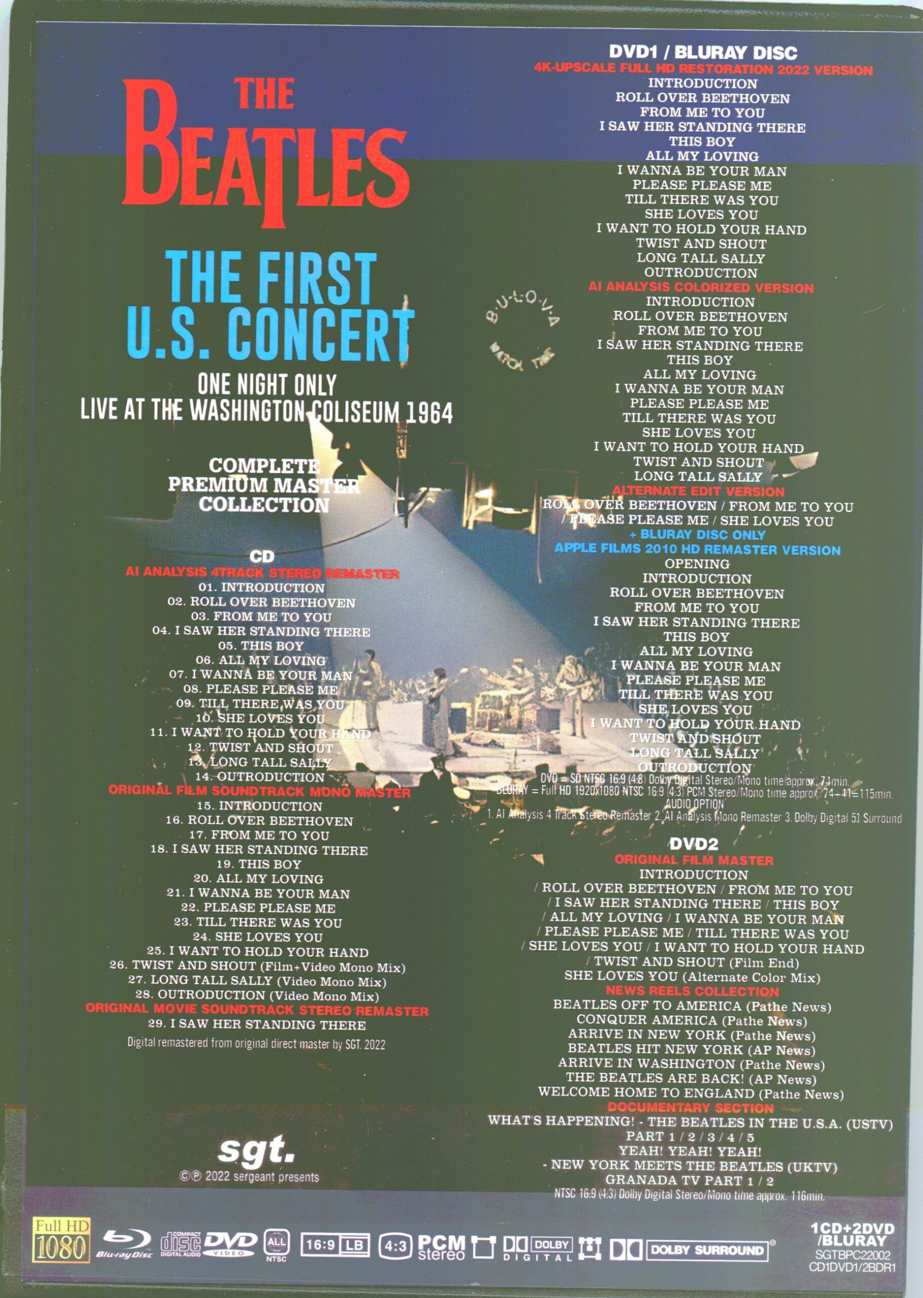 The Beatles - The First U.S. Concert ( 1 CD & 1 DVD + 1 Bluray Disc ...
