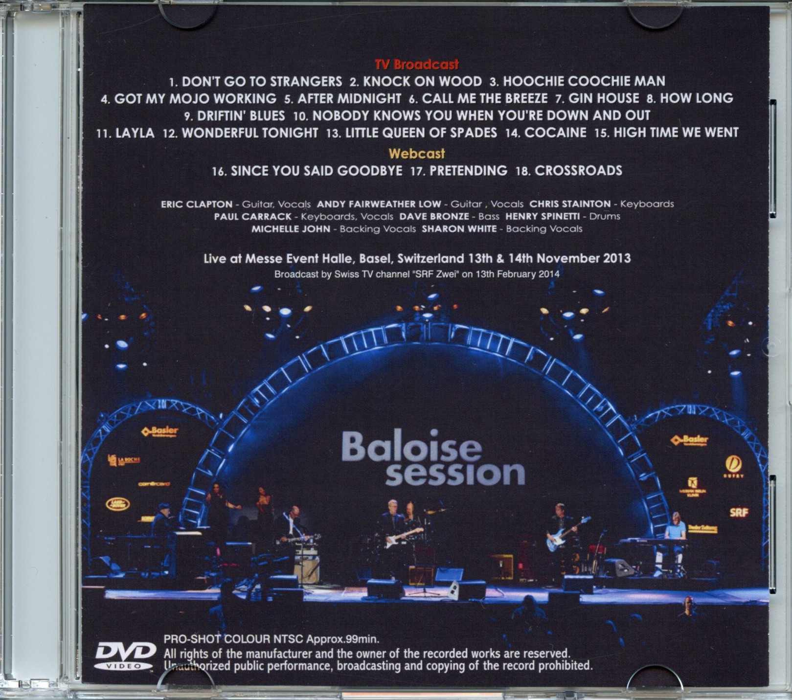 Eric Clapton - Boloise Session 2013 ( 1 DVD ) ( Messe Event Halle ...